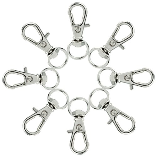 50 pcs Swivel Clasps Lanyard Snap Hook,cnomg Metal Swivel Lanyard Snap Hook Lobster Claw Clasp(Sliver)