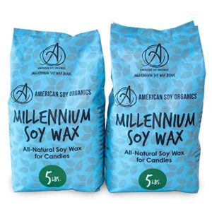 american soy organics millennium wax – 10 lb bag of natural soy wax for candle making