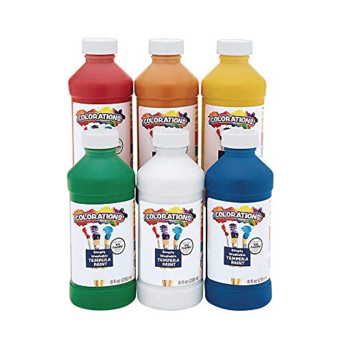 Colorations unisex child Tempera art paints, Assorted Set, 8 Fl Oz Pack of 6 US