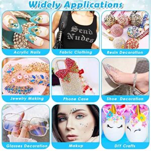 B7000 Jewelry Glue with Rhinestones for Crafts, 4500Pcs Rhinestones Gems with Rhinestone Glue for Shoes Cloth Fabric with Wax Picker Pencil for Crafting Diamoment Painting Jewelry Making and Nail Art