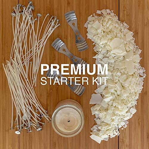 Oraganix DIY Candle Making Kit and Candle Making Supplies - 10 lbs Soy Candle Wax - 150 6-Inch Pre-Waxed Candle Wicks - 3 Metal Centering Devices - Bulk 10 lb Soy Wax Flakes