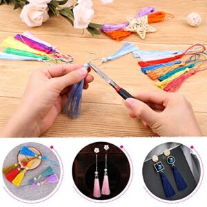 Tassels, Cridoz 120Pcs Bookmark Tassels Silky Handmade Soft Craft Mini Tassels with Loops for Bookmarks, Crafts and Jewelry Making, 30 Colors