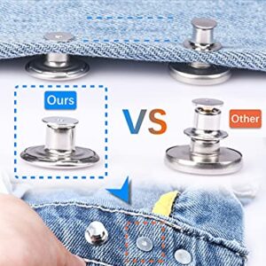 Jeans Button Replacement No Sew: YUANHANG 24 Sets Metal Buttons for Pants - Instant Adjustable Button - Tighten Waist Size by 1 Inch or Extend an Extra Inch - Contains A Removable Screwdriver