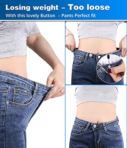 Jeans Button Replacement No Sew: YUANHANG 24 Sets Metal Buttons for Pants - Instant Adjustable Button - Tighten Waist Size by 1 Inch or Extend an Extra Inch - Contains A Removable Screwdriver