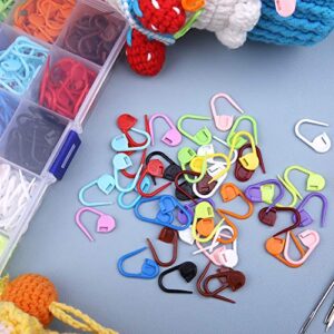 LUNARM 315 Pieces Stitch Locking Clip, Colorful Knitting Markers Crochet Clips with 15 Pieces Big Eyes Blunt Sewing Needles (2inch/2.3inch/2.7inch)