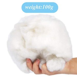 BUTUZE Polyester Fiber, Premium Fiber Fill, High Resilience Fill Fiber, Stuffing for Small Dolls Part Pillow Comforter DIY, 100g/3.5oz, Recyclable