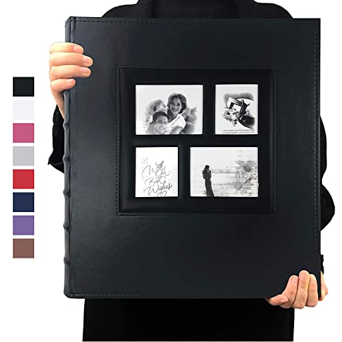 RECUTMS Photo Album 4x6 600 Photos Black Pages Large Capacity Leather Cover Wedding Family Photo Albums Holds 600 Horizontal and Vertical Photos (Black)