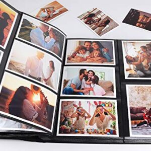 RECUTMS Photo Album 4x6 600 Photos Black Pages Large Capacity Leather Cover Wedding Family Photo Albums Holds 600 Horizontal and Vertical Photos (Black)