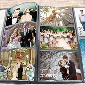 RECUTMS Photo Album 4x6 600 Photos Black Pages Large Capacity Leather Cover Wedding Family Photo Albums Holds 600 Horizontal and Vertical Photos (Black)