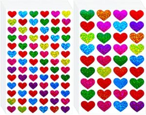 winorda 40 sheets glitter heart stickers colorful decorative love stickers self-adhesive sparkle heart stickers for scrapbooking or crafting valentine’s day love embellishment