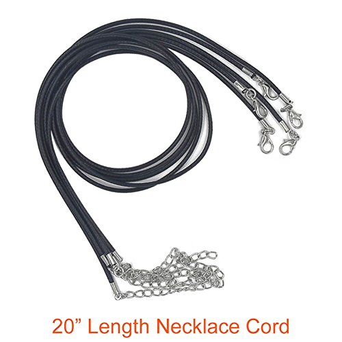 PAXCOO 4336827944 100Pcs Black Waxed Cord with Clasp Bulk for Bracelet Necklace and Jewelry Making (20 Inches)