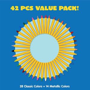 42PCS Face and Body Paint Crayons, Face Painting Kit Safe and Non-Toxic Ultimate Party Pack Including 14 Metallic Colors for Birthday Makeup Party Supplies, Festivals, Easter Gifts for Kids