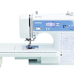 Brother XR9550 Sewing and Quilting Machine, Computerized, 165 Built-in Stitches, LCD Display, Wide Table, 8 Included Presser Feet, 20x12x17, White