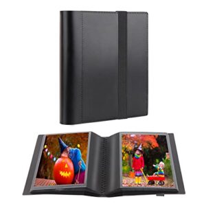 small photo album 4×6 photos black inner page with strong elastic band, each small album holds 64 photos, 4×6 mini book photo pictures album birthday christmas photo albums wedding anniversary (black)