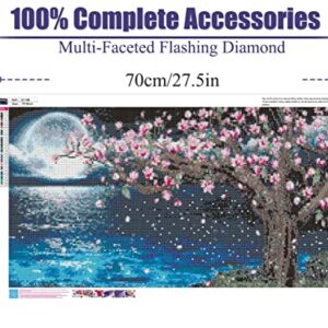 pchmcu 5D Lake Diamond Painting , Diamond Painting Moon Kits for Adults，DIY Full Drill Crystal Rhinestone Arts and Crafts, Gem Art Paints with Diamond Home Wall Decor 27.5 X 15.7inch