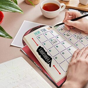 Easy to Use Stencil Set for Dotted Journals - Time Saving Planner Accessories/Supplies Kit Makes Creating Layouts Easy - Incl. Bullet Point Checklists, Daily/Weekly/Monthly Calendars