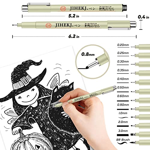 Drawing Pens 12-Pack, Art Pens Anime Pens Sketch Pens Precision Multiliner Pens ink Pens Calligraphy Pens Design Pens Office School Supplies Drawing Supplies Artists Line Art Supplies Design Supplies