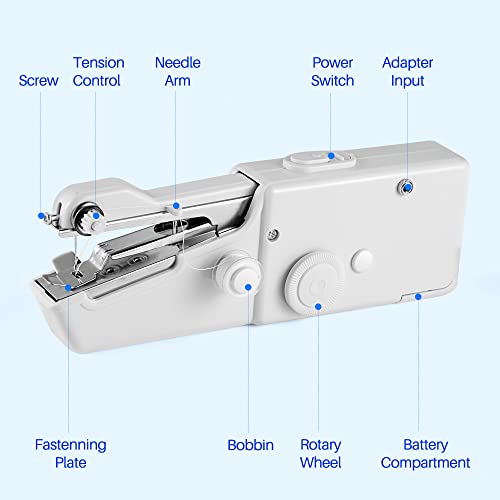 buyfitcase Handheld Sewing Machine, Mini Sewing Machine for Beginners, Home DIY and Travel, Portable Sewing Machine Quick Handheld Stitch66