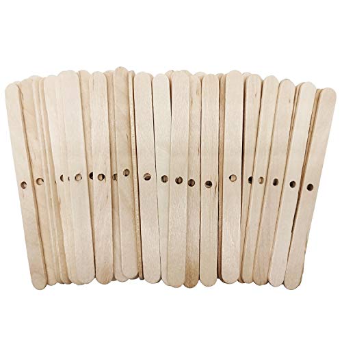 MILIVIXAY Wooden Candle Wick Holders,Candle Wicks Centering Device,Candle Wick Bars,Wick Holders for Candle Making,Wick Clips for Candles,Candle Centering Tool,120 Pack