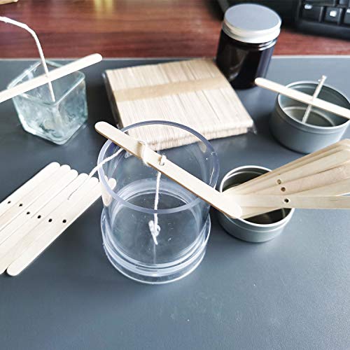 MILIVIXAY Wooden Candle Wick Holders,Candle Wicks Centering Device,Candle Wick Bars,Wick Holders for Candle Making,Wick Clips for Candles,Candle Centering Tool,120 Pack