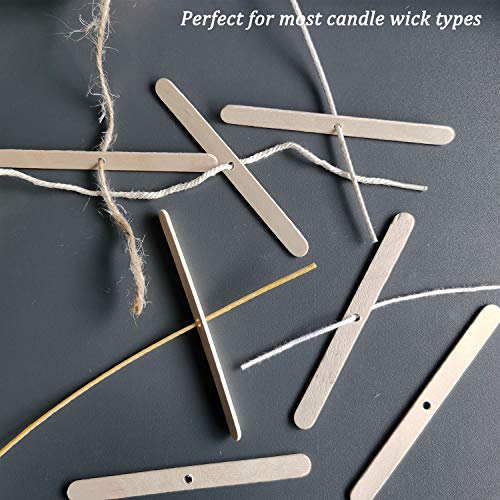 MILIVIXAY Wooden Candle Wick Holders,Candle Wicks Centering Device,Candle Wick Bars,Wick Holders for Candle Making,Wick Clips for Candles,Candle Centering Tool,120 Pack