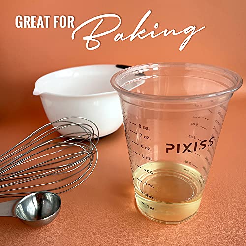 50-Pack Disposable Epoxy Resin Mixing Cups with Measurements - Pixiss Mixing Cups for Epoxy Resin, Epoxy Mixing Containers, Epoxy Cups For Epoxy Measuring Cups - 20 Resin Mixing Sticks