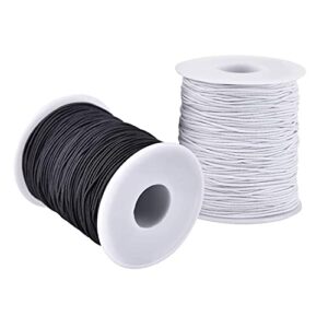 elastic string for bracelets, 2 rolls 1 mm sturdy stretchy elastic cord for jewelry making, necklaces, beading