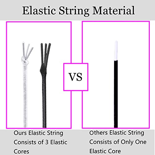 Elastic String for Bracelets, 2 Rolls 1 mm Sturdy Stretchy Elastic Cord for Jewelry Making, Necklaces, Beading