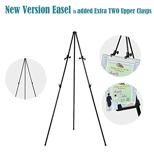 63" Instant Easels Stand for Wedding Sign & Posters,Adjustable Metal Easels for Display Painting Canvas,Folding Tripod with Portable Bag by JoyYeux,Black 1Pack