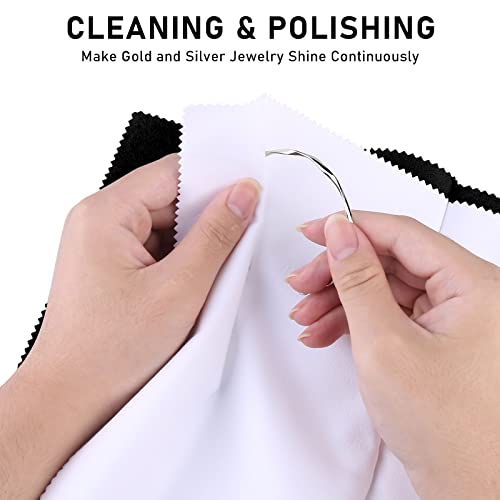 2 Packs Pro Size Jewelry Cleaning Cloth & Silver Polishing Cloth, 11'' x 14'' Jewelry Polishing Cloth for Sterling Silver | Gold | Brass | Platinum, Has Both Cleaning and Polishing Cloth Sewn Together