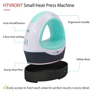 HTVRONT Heat Press Small Heat Press Machine for T Shirts, Small Heat Press Iron Press for Heating Transfer(Mint Green)