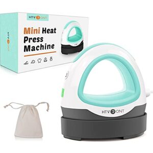 htvront heat press small heat press machine for t shirts, small heat press iron press for heating transfer(mint green)