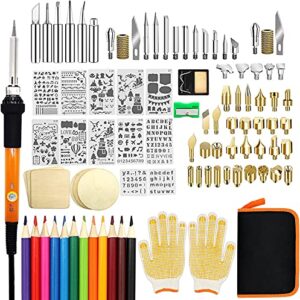 Wood Burning Kit, 110 Pieces Wood Burning Tool with Adjustable Temperature 200~420°C, Professional Wood Burner Pen for Embossing Carving Soldering