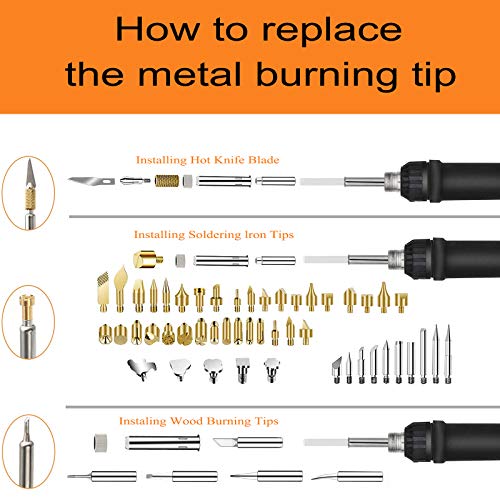 Wood Burning Kit, 110 Pieces Wood Burning Tool with Adjustable Temperature 200~420°C, Professional Wood Burner Pen for Embossing Carving Soldering