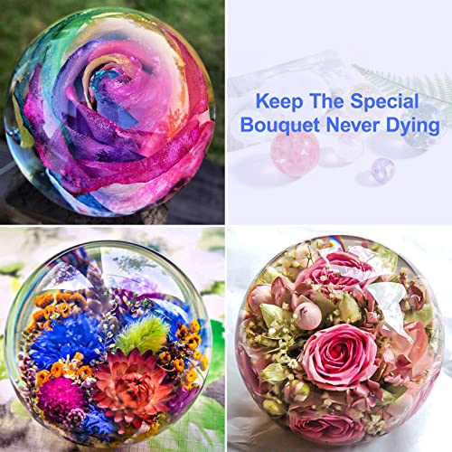 8Pcs Sphere Resin Molds Silicone, BABORUI Upgraded 3D Seamless Ball Shapes Silicone Molds for Resin Casting, Large Globe Epoxy Resin Molds for Home Decor, Flowers Preservation