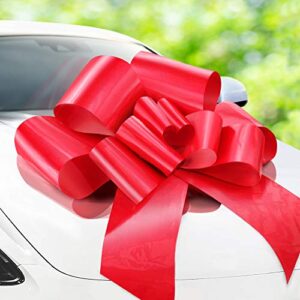 zoe deco big car bow (red, 30 inch), gift bows, giant bow for car, birthday bow, huge car bow, car bows, big red bow, bows for gifts, christmas bows for cars, big gift bow, party bow