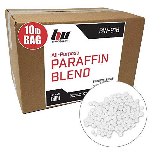 Blended Waxes, Inc. Paraffin Wax 10lb. Pastilles – General Purpose Bulk Paraffin Wax for DIY Projects, Candle Making, Canning and More