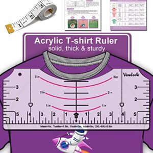 Tshirt Ruler Guide for Vinyl Alignment, T Shirt Rulers to Center Designs, Alignment Tool with Soft Tape Measure, Craft Sewing Supplies Accessories Tools for Heat Press HTV Heat Transfer Vinyl