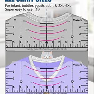 Tshirt Ruler Guide for Vinyl Alignment, T Shirt Rulers to Center Designs, Alignment Tool with Soft Tape Measure, Craft Sewing Supplies Accessories Tools for Heat Press HTV Heat Transfer Vinyl