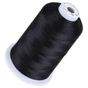 simthread embroidery thread 5500 yards black 900, 40wt 100% polyester for brother, babylock, janome, singer, pfaff, husqvarna, bernina machine