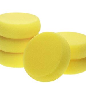 Penta Angel Round Sponges 6pcs 3inch Yellow Painting Sponges Synthetic Artist Sponges Watercolors Sponges for Art & Craft Pottery Clay Cleaning Ceramics Wall (Round Painting Sponges)