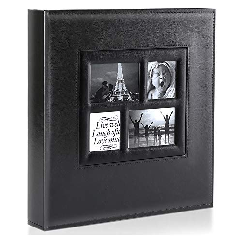 Ywlake Photo Album 4x6 500 Pockets Photo, Extra Large Capacity Family Wedding Picture Albums Holds 500 Horizontal and Vertical Photos Black