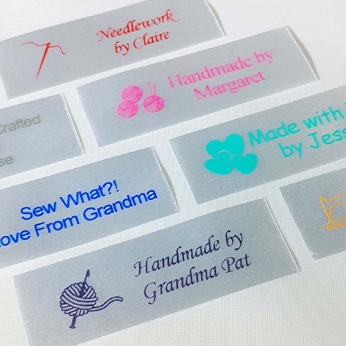 Personalized Satin Sewing Labels for Knitting, Quilting and Sewing Crafts 3/4" x 2 1/2" (20mm x 60mm) (50)