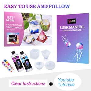 LET’S Resin Resin Kits and Molds Complete Set, 16OZ Resin Molds Silicone Kit Bundle with Sphere, Pyramid Molds, Resin Epoxy Starter Kit for Beginner Resin Casting