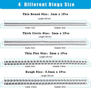 70 Pcs Ring Size Adjuster for Loose Rings with Ring Size Measuring Tool for Ring Adjuster, Plug-in Invisible Ring Spiral Silicone Tightener with Women and Men Any Rings Size