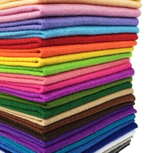 flic-flac 28pcs 12 x 8 inches (30cmx20cm) 1.4mm thick soft felt fabric sheet assorted color felt pack diy craft sewing squares nonwoven patchwork