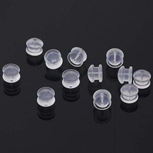 silicone earring backs, clear earring backings, 20pcs soft earring stoppers, safety back pads backstops, earring stopper replacement for fish hook earring studs hoops