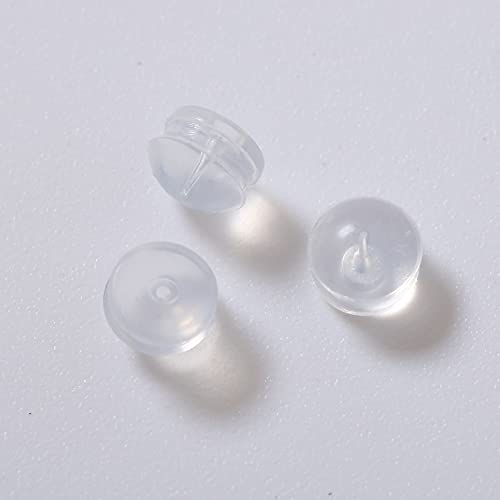 Silicone Earring Backs, Clear Earring Backings, 20PCS Soft Earring Stoppers, Safety Back Pads Backstops, Earring Stopper Replacement for Fish Hook Earring Studs Hoops