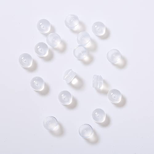 Silicone Earring Backs, Clear Earring Backings, 20PCS Soft Earring Stoppers, Safety Back Pads Backstops, Earring Stopper Replacement for Fish Hook Earring Studs Hoops