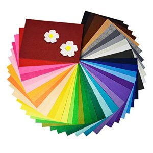 40pcs felt fabric sheets, 8 x 12 inch diy craft felt 1mm thick, non-woven fabric for patchwork, school projects, decoration, 40 assorted colors (20 x 30cm)